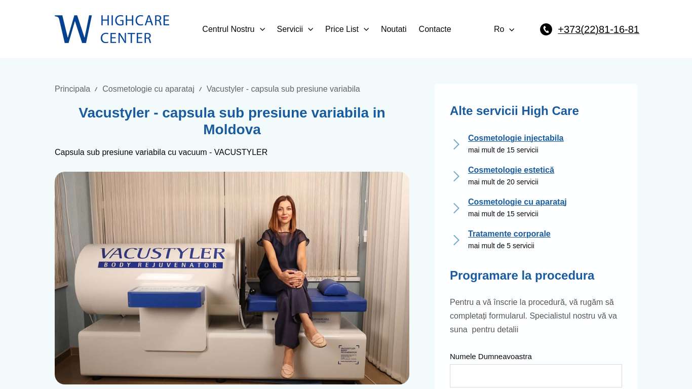 Vacustyler - capsula sub presiune variabila cu vacuum in Moldova.